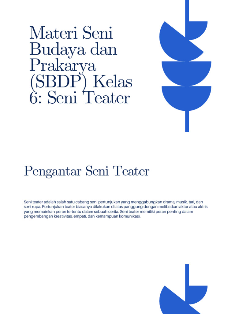 Materi Seni Budaya Dan Prakarya (SBDP) Kelas 6 Seni Teater - Presentasi - 20250310 - 040340 ...