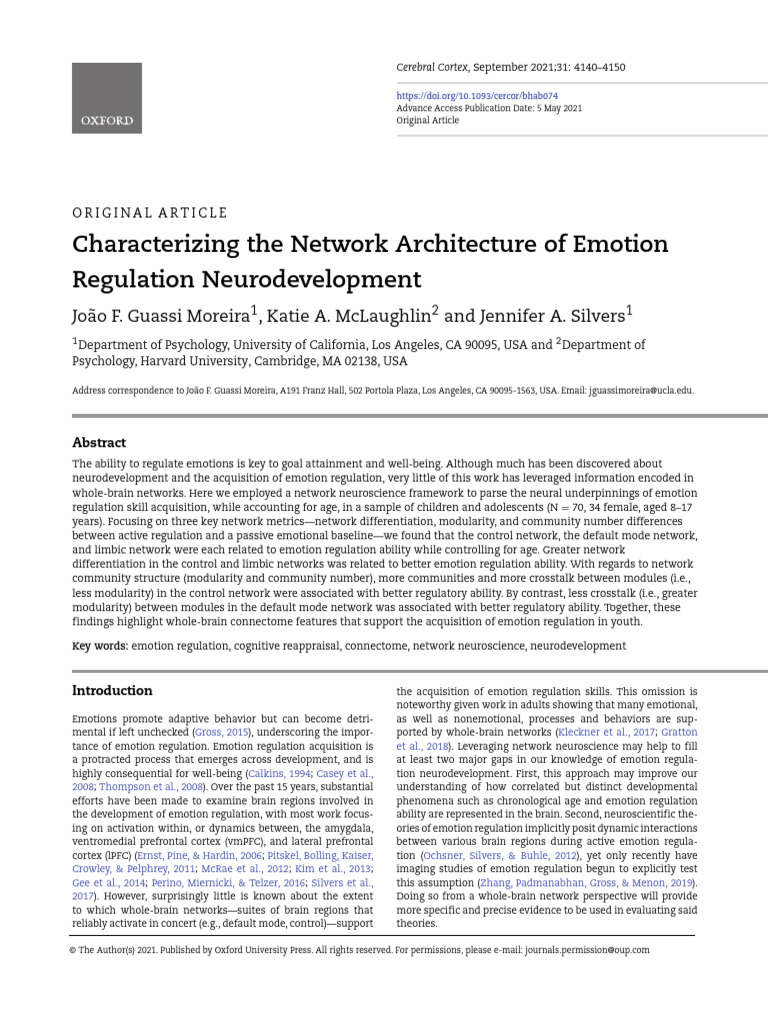 Network Architecture of Emotion | PDF | Emotions | Emotional Self ...