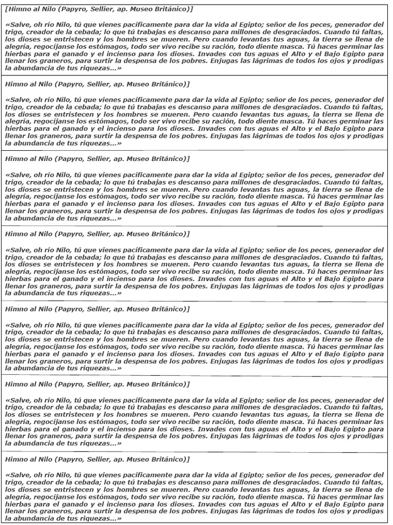 Himno Al Nilo | PDF | Alimentos basicos | Cereales