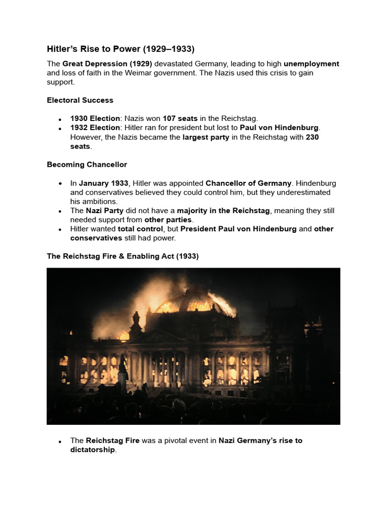 Rise of Hitler - Rise To Power | PDF