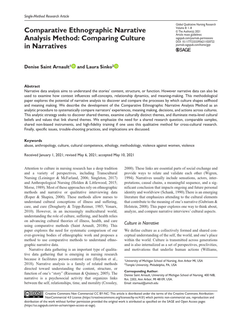 Comparative Ethnographic Narrative Analysis Method | PDF | Ethnography ...