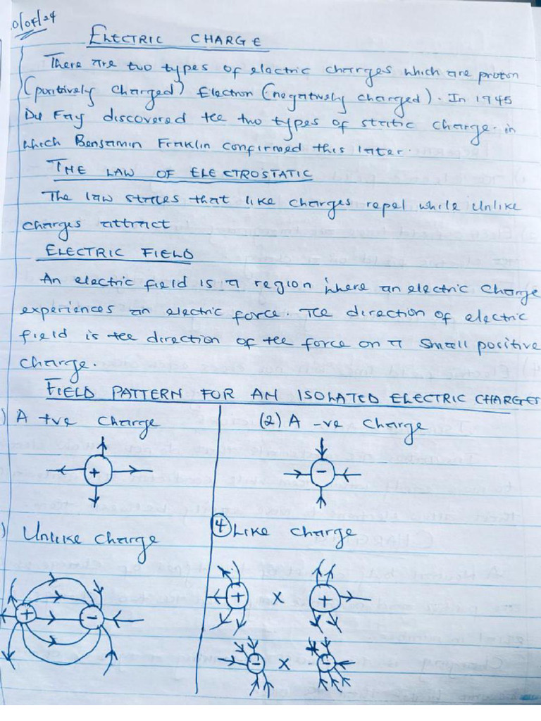 MFCT Phy102 Electrostatic Note | PDF