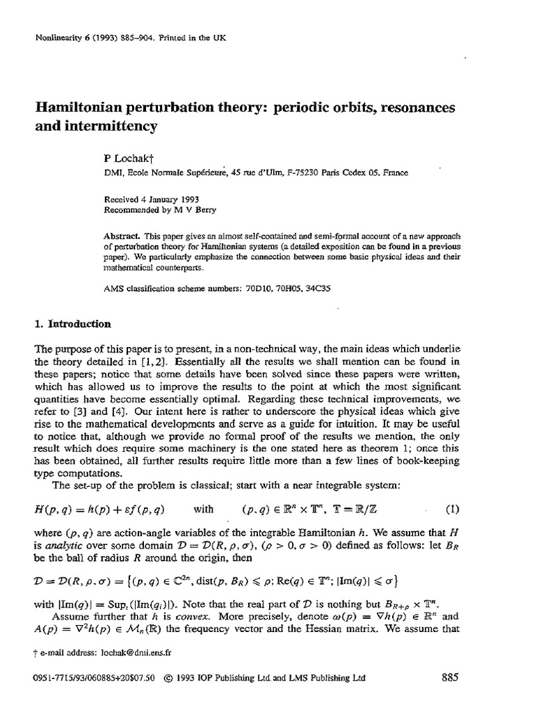 Hamiltonian_perturbation_theory_periodic | PDF | Perturbation Theory (Quantum Mechanics ...