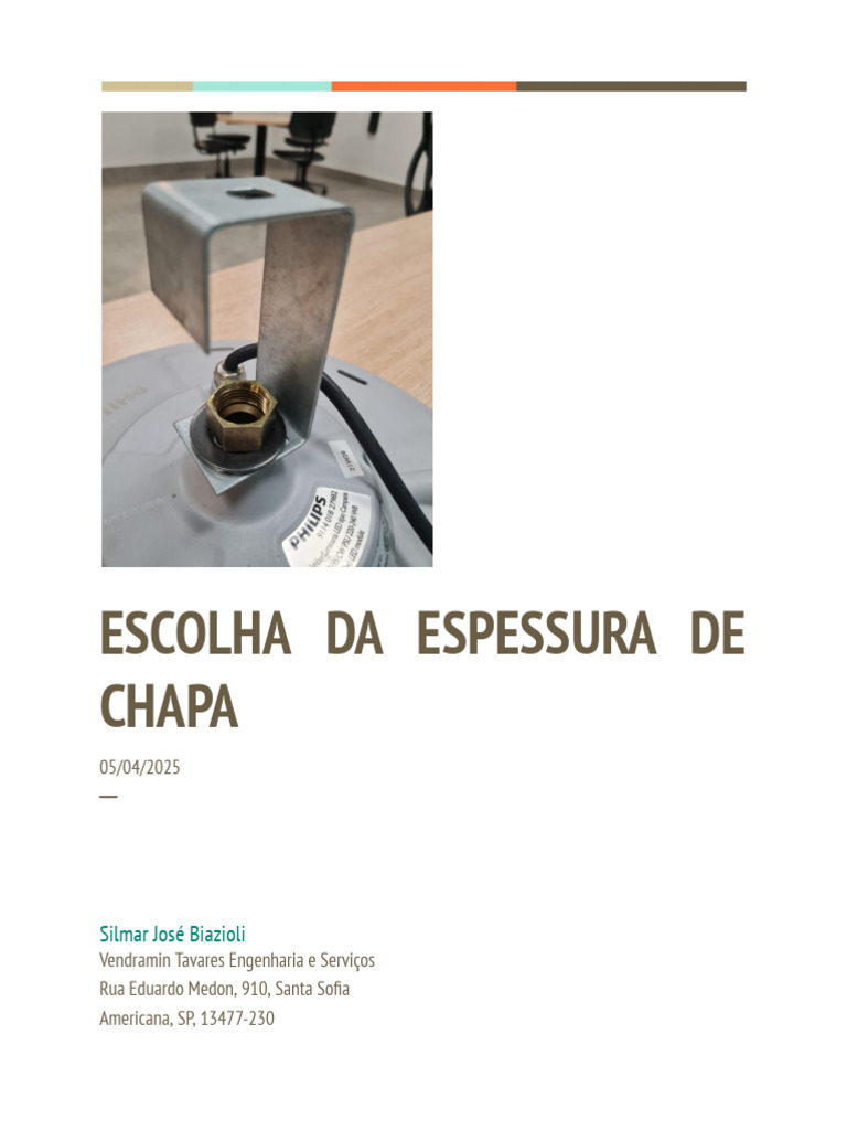 Escolha de Espessura de Chapas | PDF | Estresse (Mecânica) | Engenharia