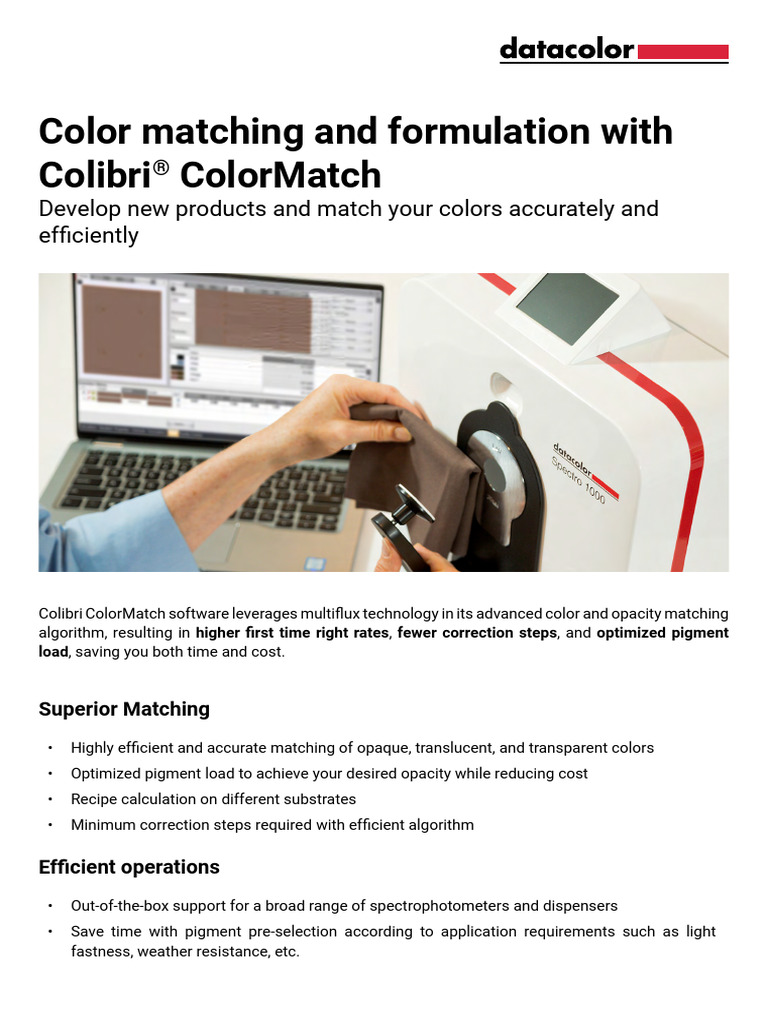 Colibri ColorMatch Brochures EN 22082024 | PDF | Color | Software