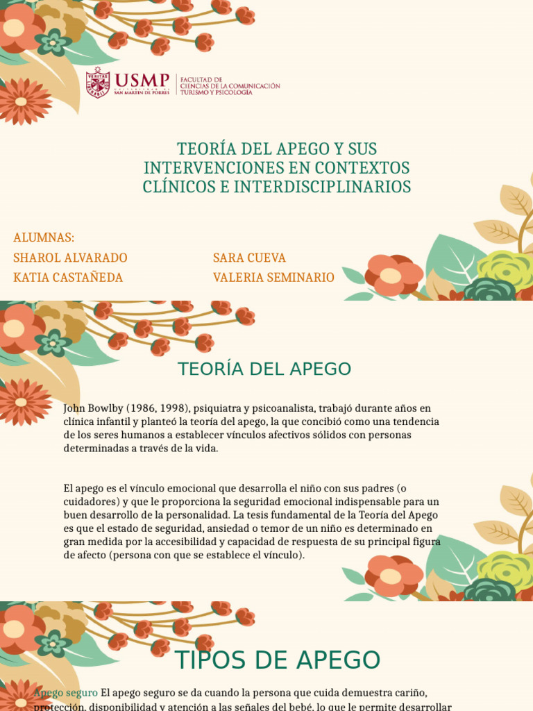 Teoría del Apego: Intervenciones Clínicas | PDF | Teoría de apego | Adultos