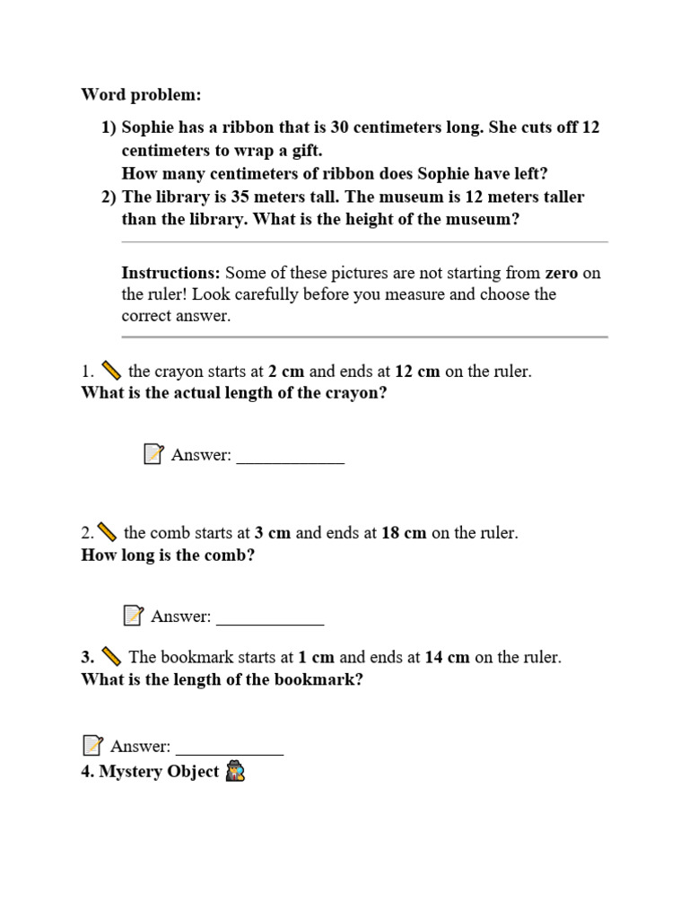 Word Problem Measurement | PDF