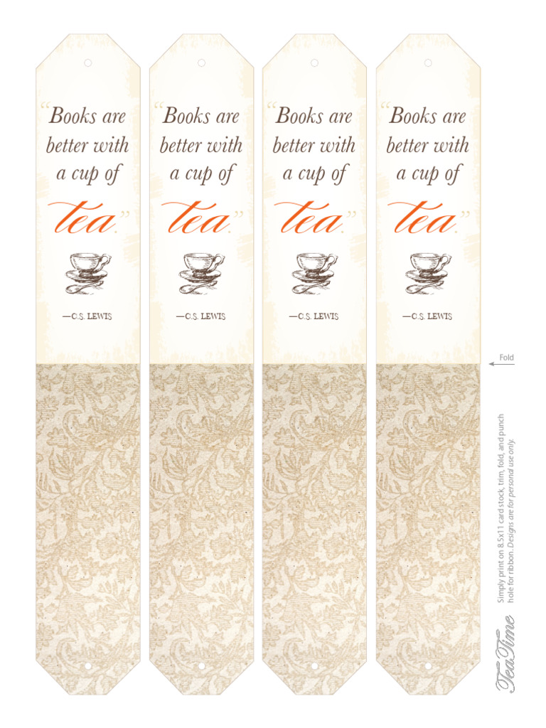 Book_Lovers_Tea_bookmark_template | PDF