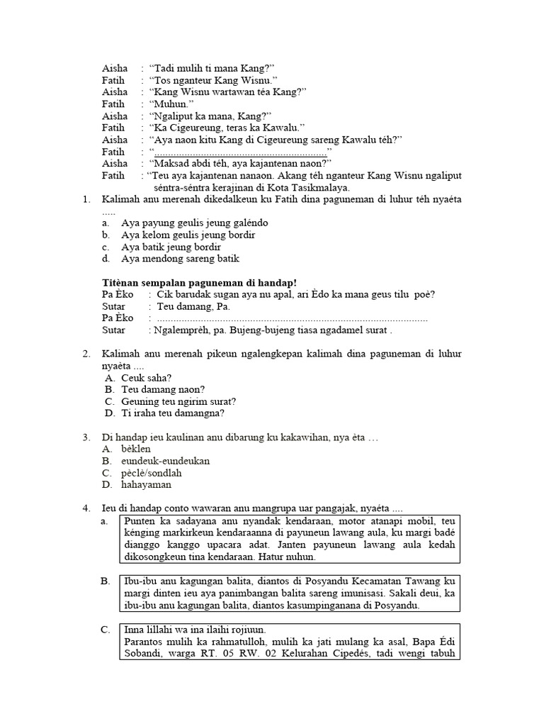 Latihan Soal Saj 2025 | PDF