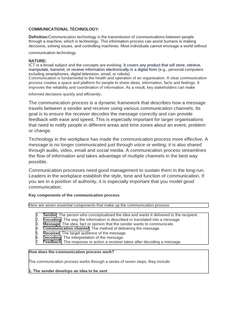 Understanding Communication Technology | PDF | Communication | Information