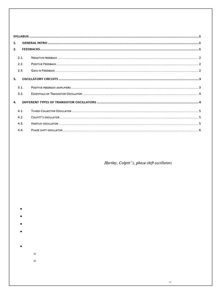Unit 04 - Feedback Circuits and Oscillators | PDF | Electronic Oscillator | Amplifier