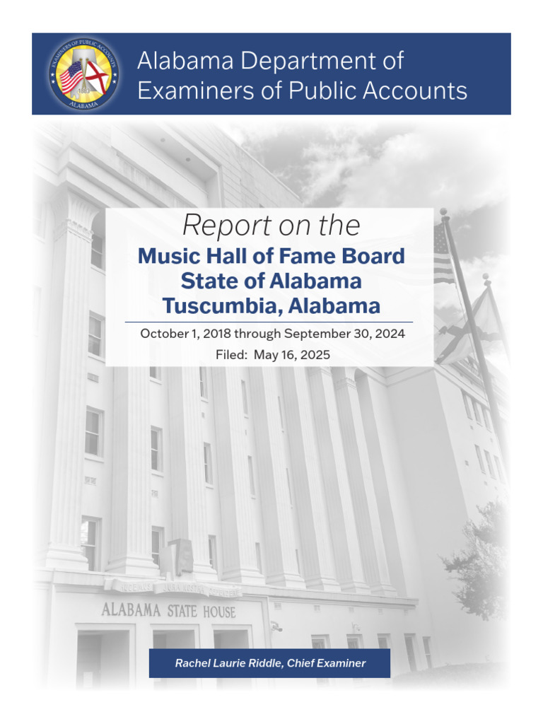 Alabama Music Hall of Fame Audit Report | PDF | Per Diem | Business