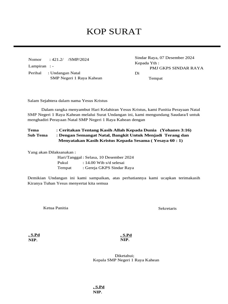 Surat Undangan Natal | PDF