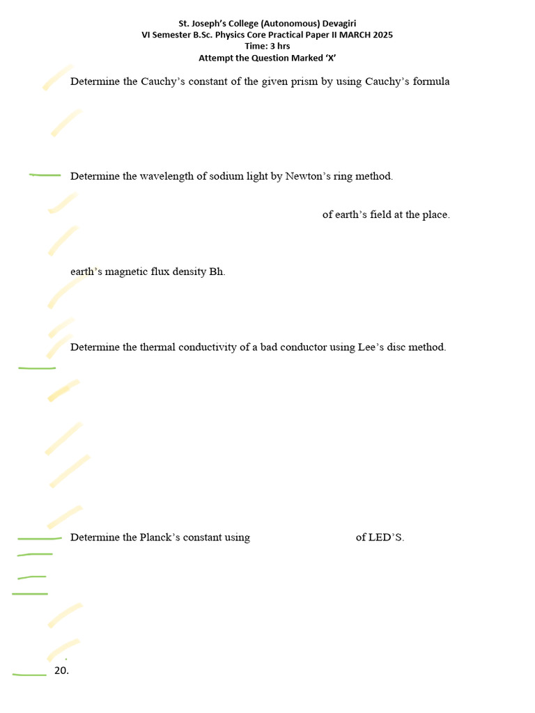 Model QP Pract II General | PDF | Wavelength | Refractive Index
