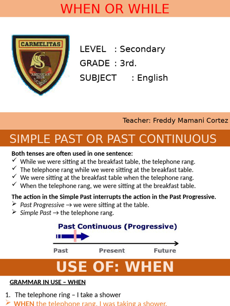 CAHS - 3º GRADE - WHEN AND WHILE - REVIEW | PDF