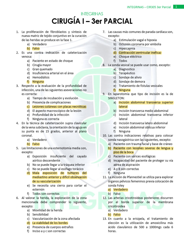 Ciru I - 3er Parcial VII | PDF | Vena | Reanimación cardiopulmonar