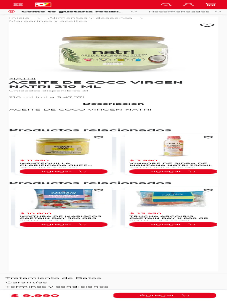 Aceite de Coco Virgen Natri 210 ML d1 | PDF