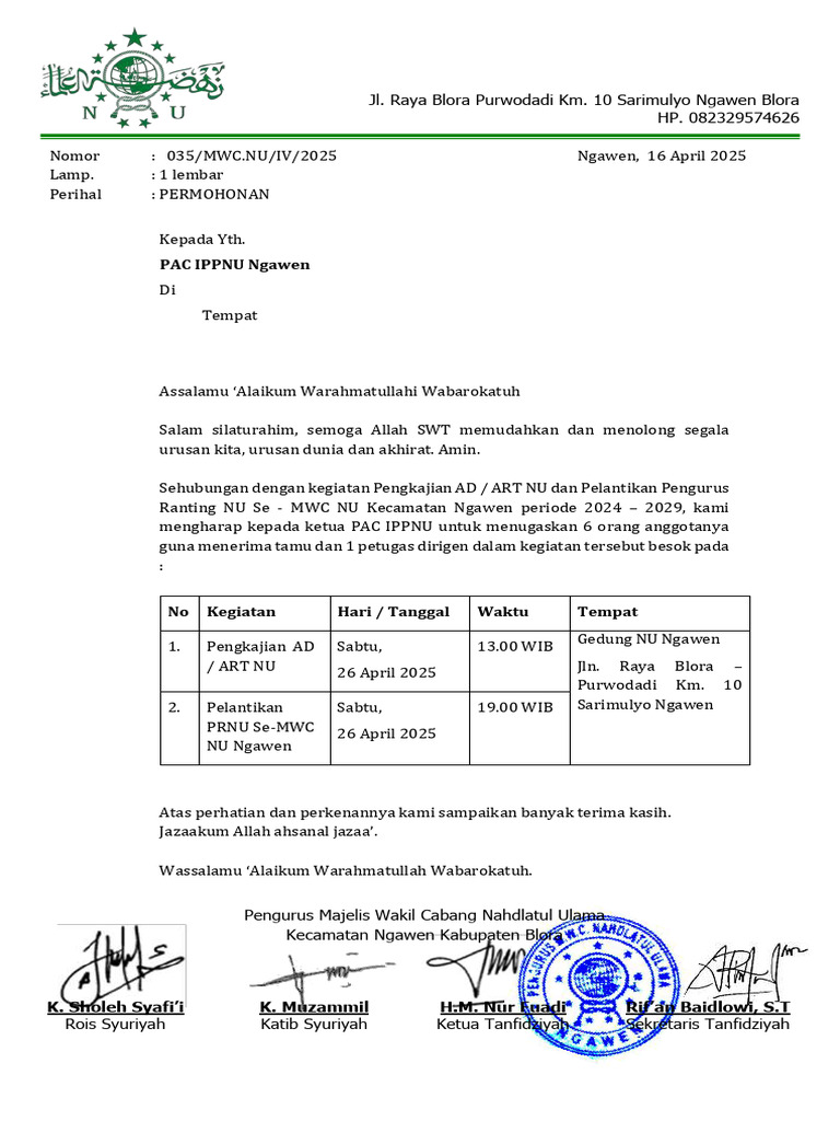 Permohonan IPPNU | PDF