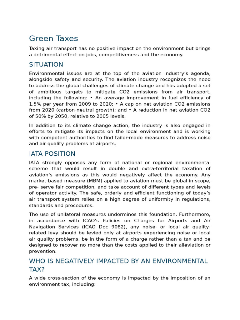 Green Taxes Informational | PDF | Taxes | Transport