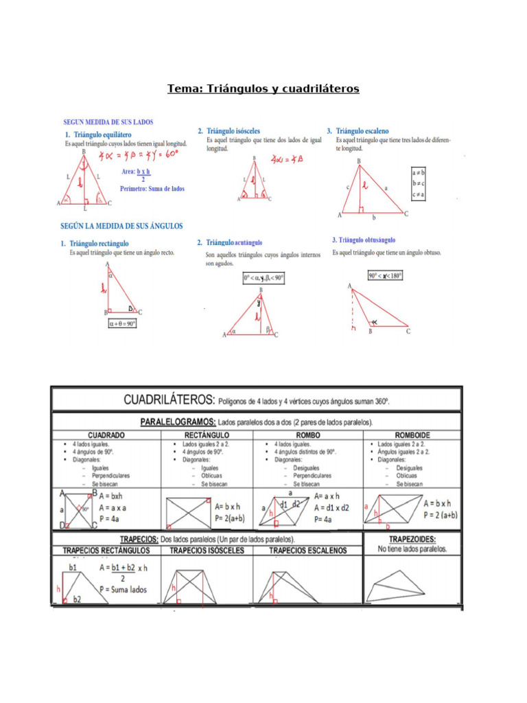 Materia Triángulos y Cuadrilateros | PDF
