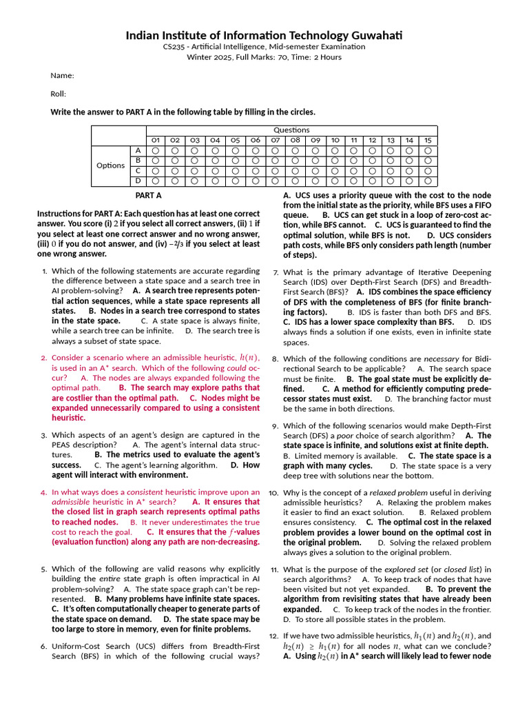 CS235 - Artificial Intelligence - Midsem - Second Revision | PDF | Theoretical Computer Science ...