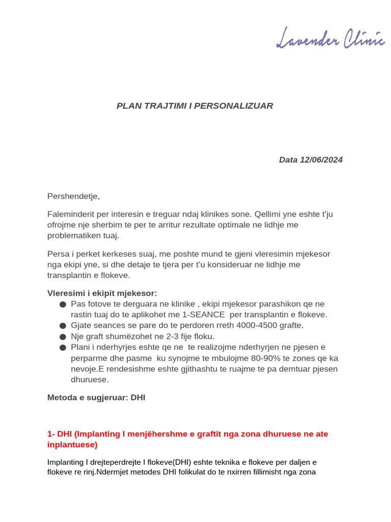 Plan I Personalizuar DHI | PDF