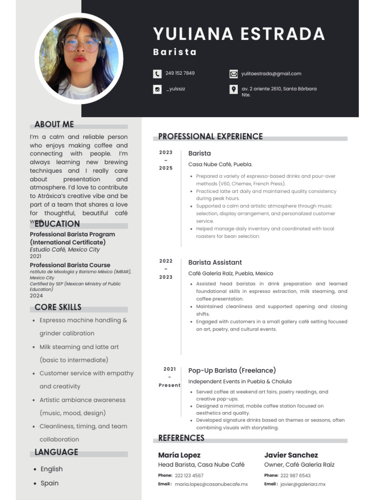 Professional Modern CV Resume | PDF | Coffee | Coffeehouse