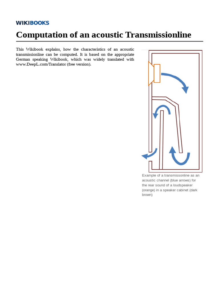 Computation_of_an_acoustic_Transmissionline | PDF | Loudspeaker | Waves