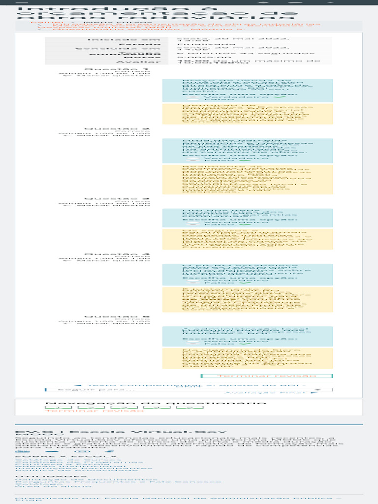 Questionário Avaliativo - Módulo 5. | PDF