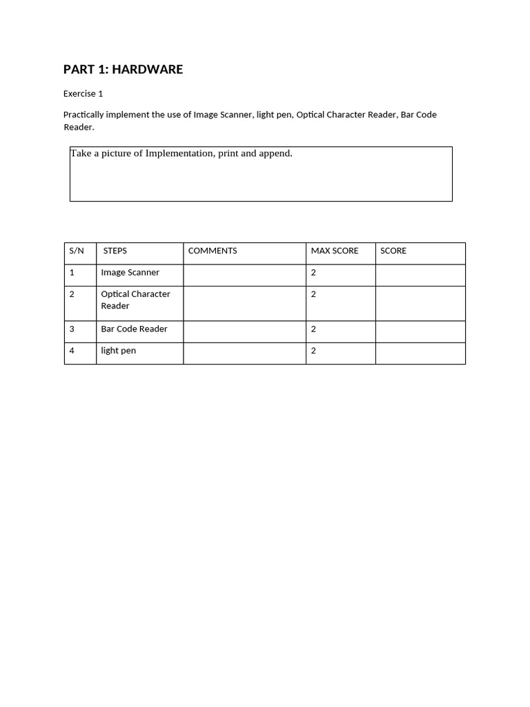Part 1 - Hardware Exercises | PDF