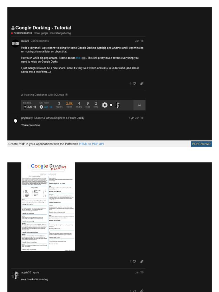 Google Dorking - Tutorial | PDF | Software | Software Engineering