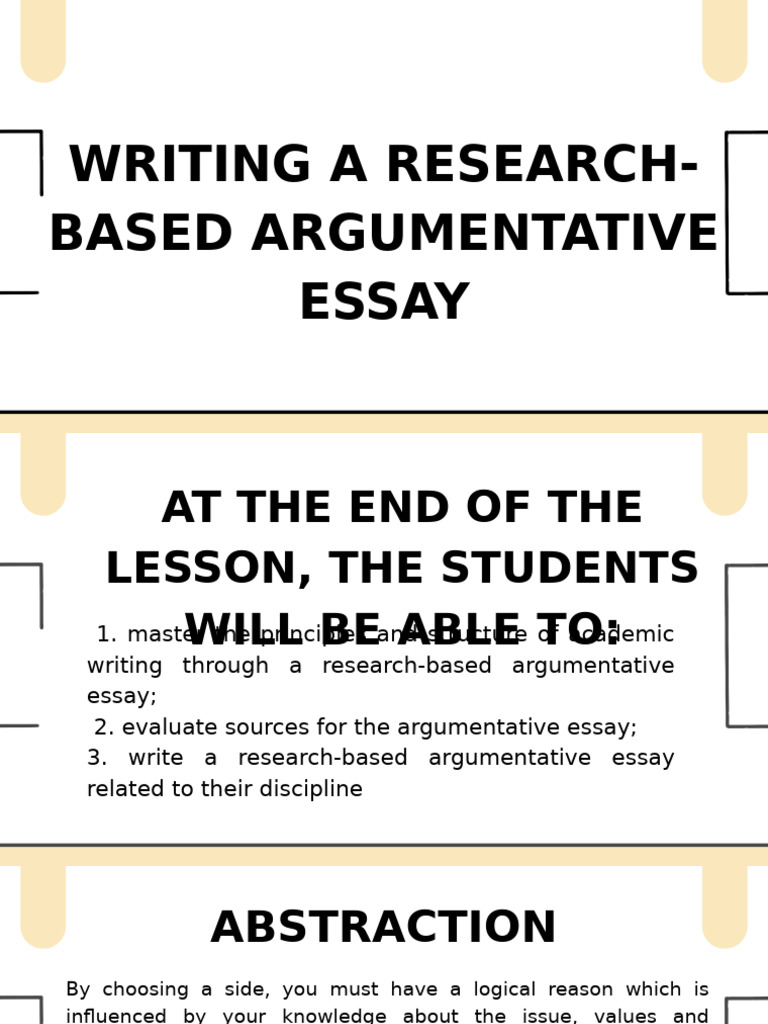 Writing A Research Based Argumentative Essay | PDF | Essays | Dieting