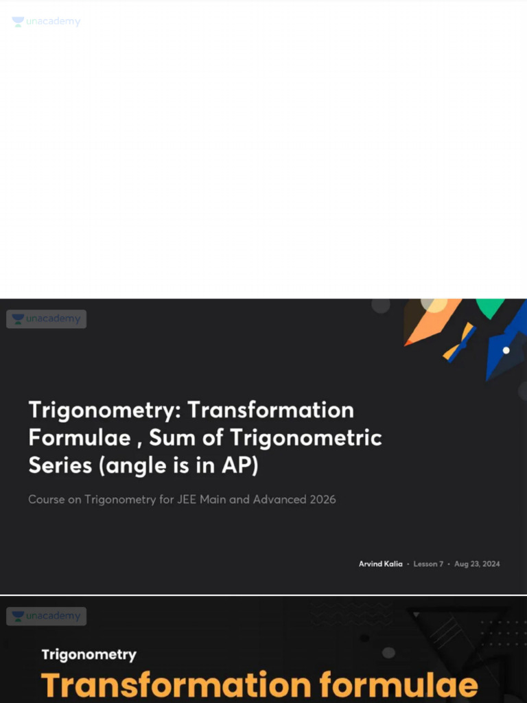 Trigonometry Transformation Formulae | PDF