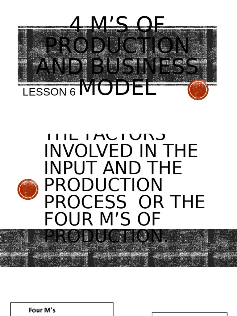 LESSON 6: 4M's of Production and Business Model | PDF | Business Model ...