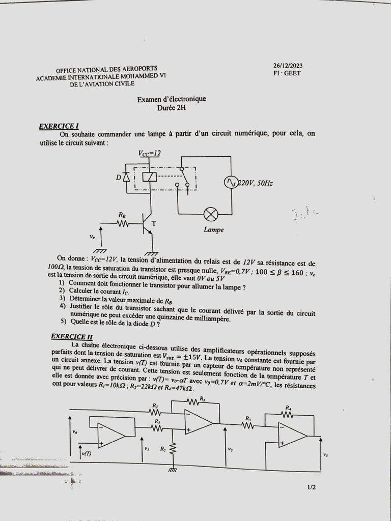 examen_elec_analog (1) | PDF