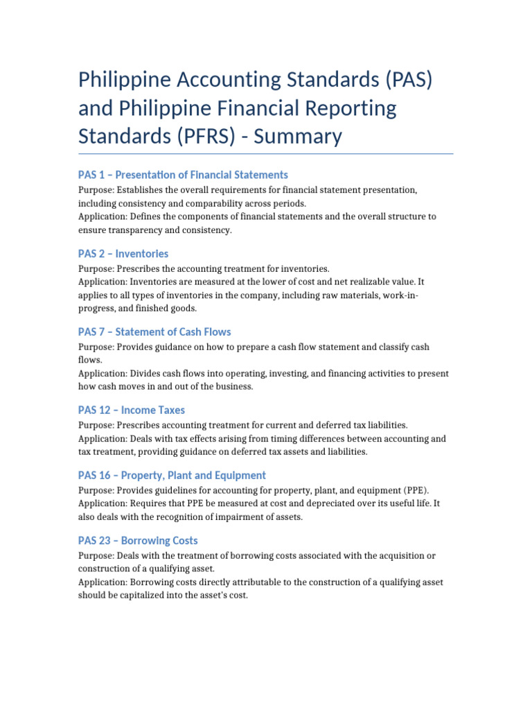 PAS PFRS Standards Application Purpose | PDF | Fair Value | Deferred Tax