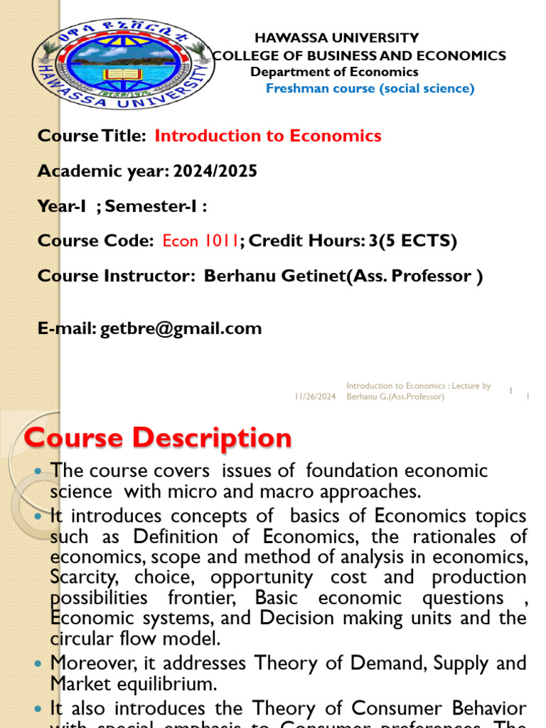 Chapter 1 Introduction To Economics | PDF | Economics | Macroeconomics