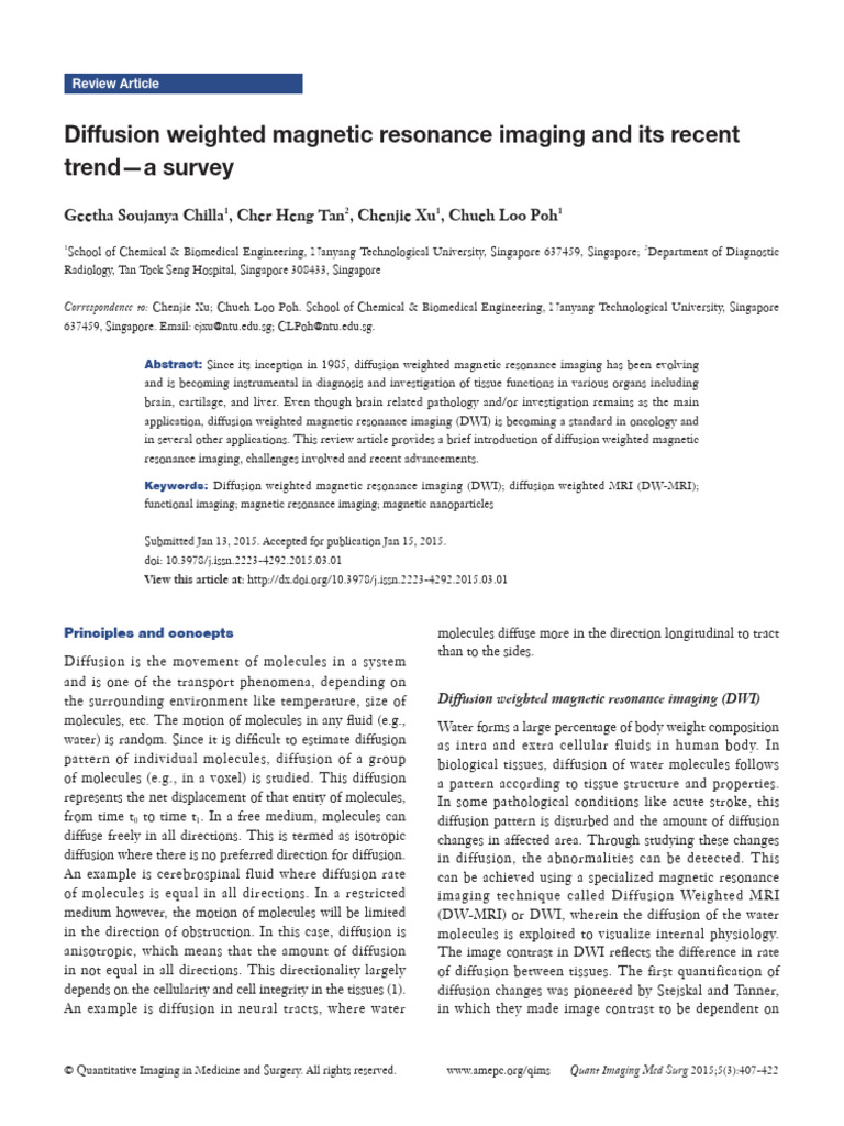 DWI (Profe Josefa) | PDF | Magnetic Resonance Imaging | Medical Specialties