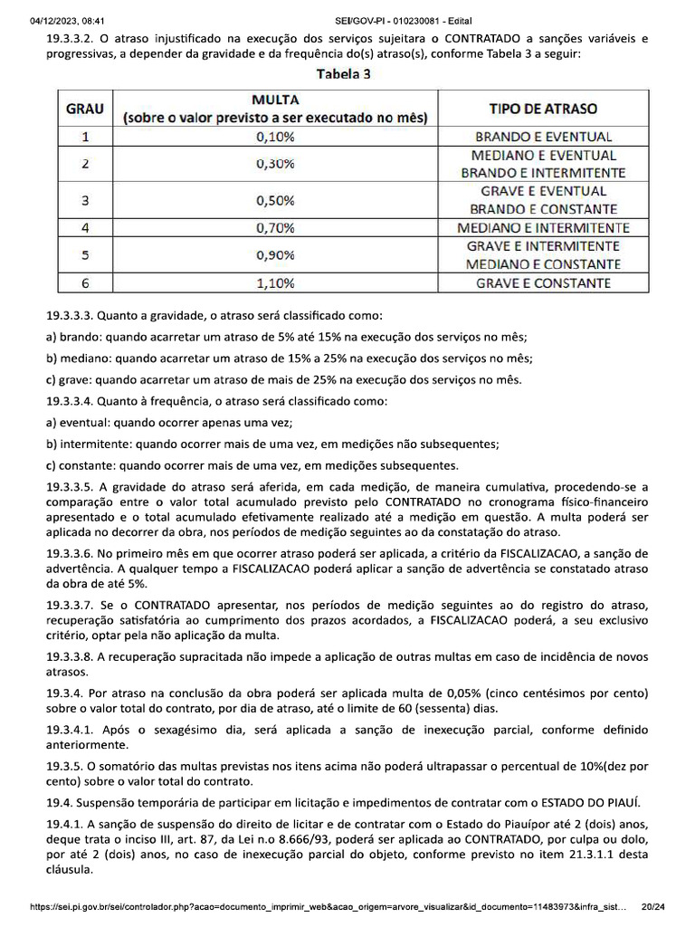 tabela de multa | PDF