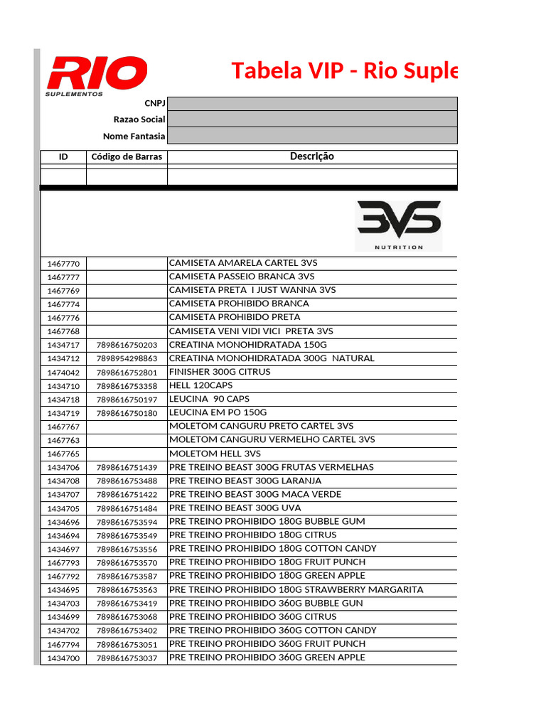 Tabela Vip - 16-04-2024 Rio Suplementos-31 | PDF | Desserts