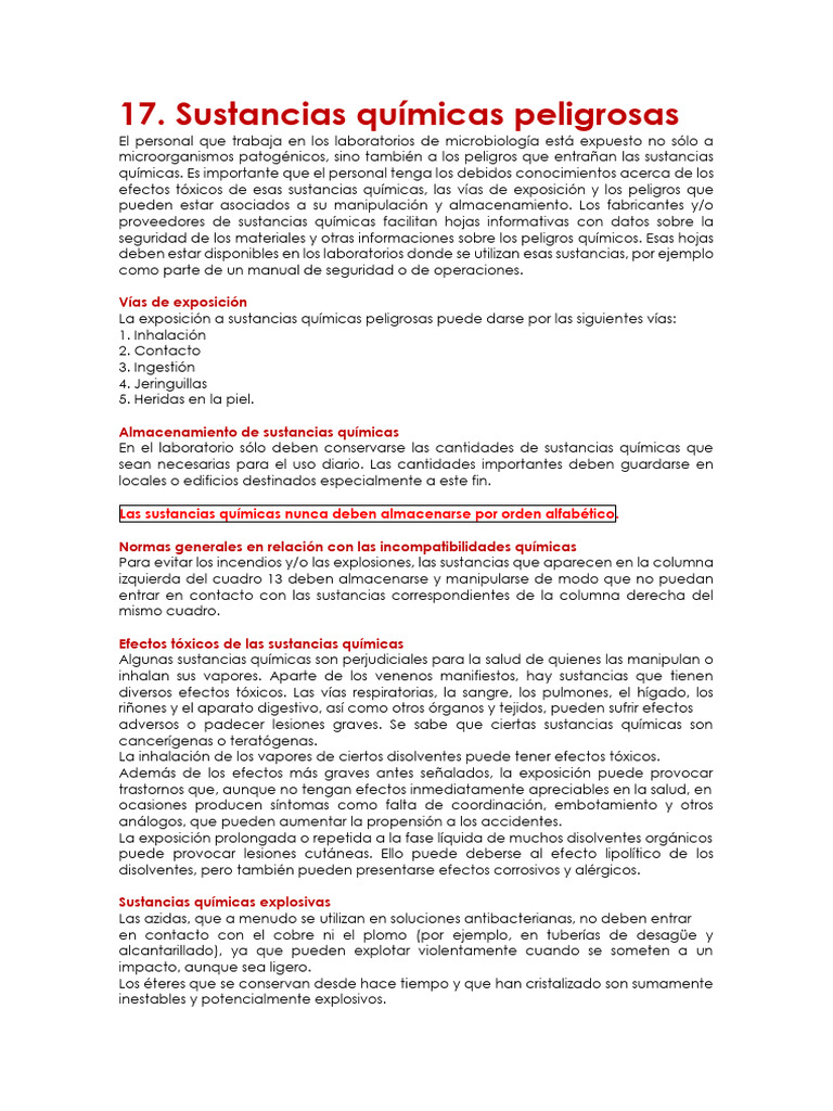 Sustancias Químicas Peligrosas | PDF | Toxicidad | Bicarbonato de sodio