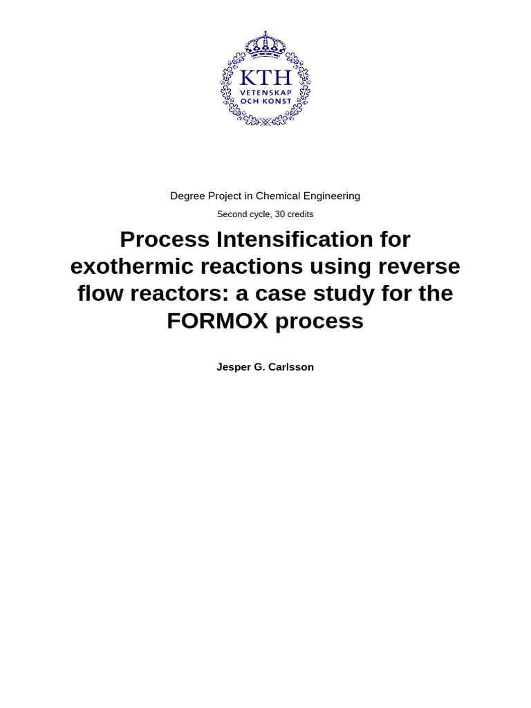 FORMOX process Case study | PDF | Chemical Reactor | Chemical Reactions