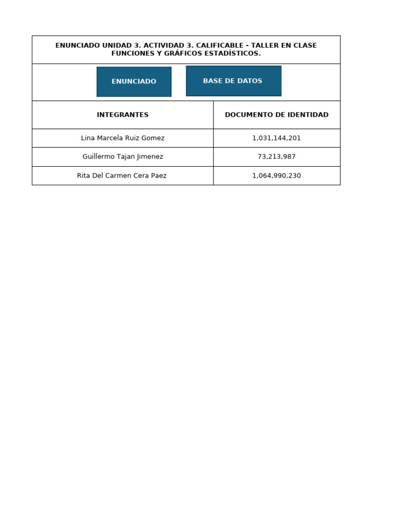 Ejercicio Unidad 3 | PDF
