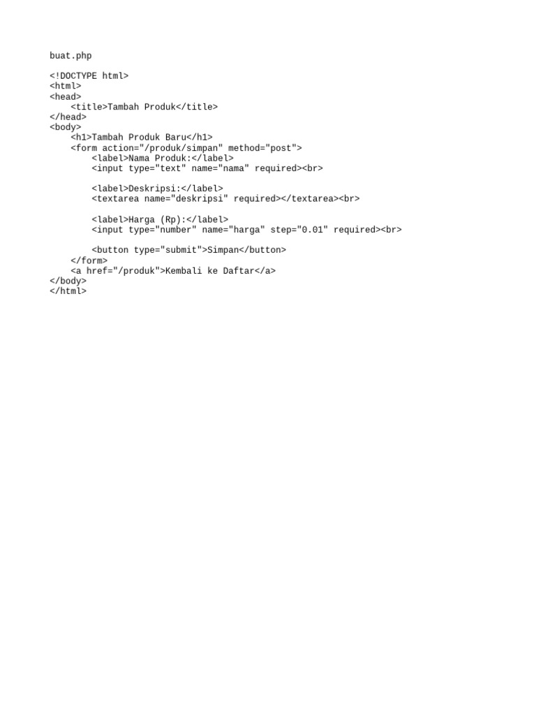 Form Tambah Produk | PDF
