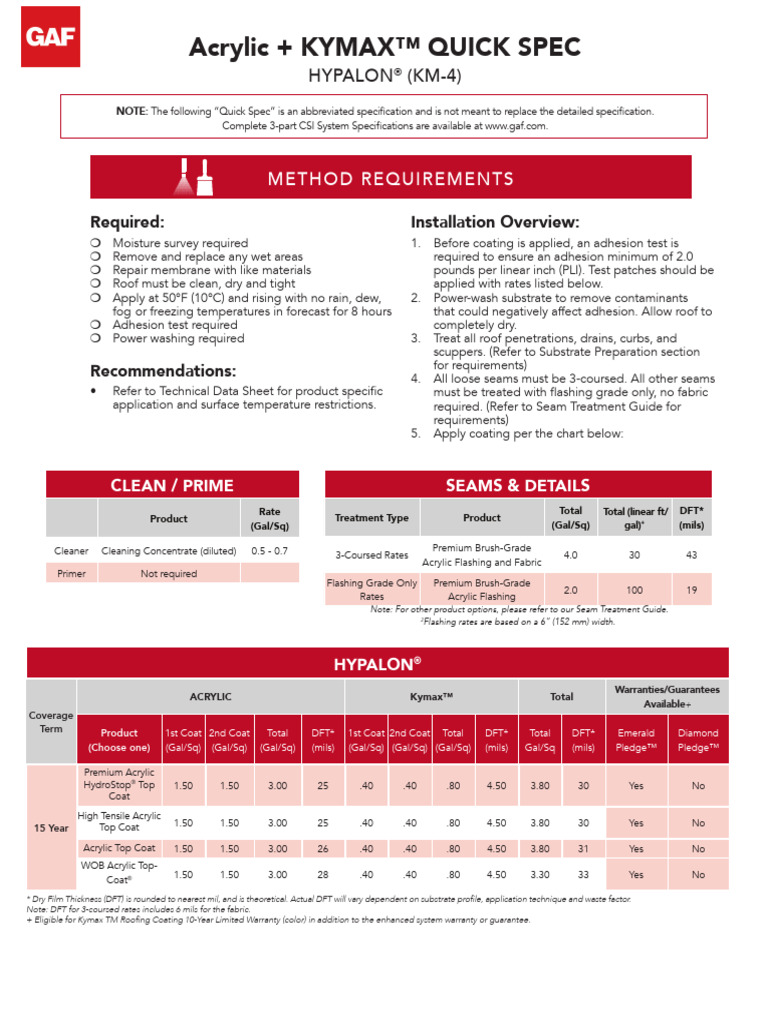 acrylic-&-kymax-over-hypalon | PDF | Roof | Industrial Processes