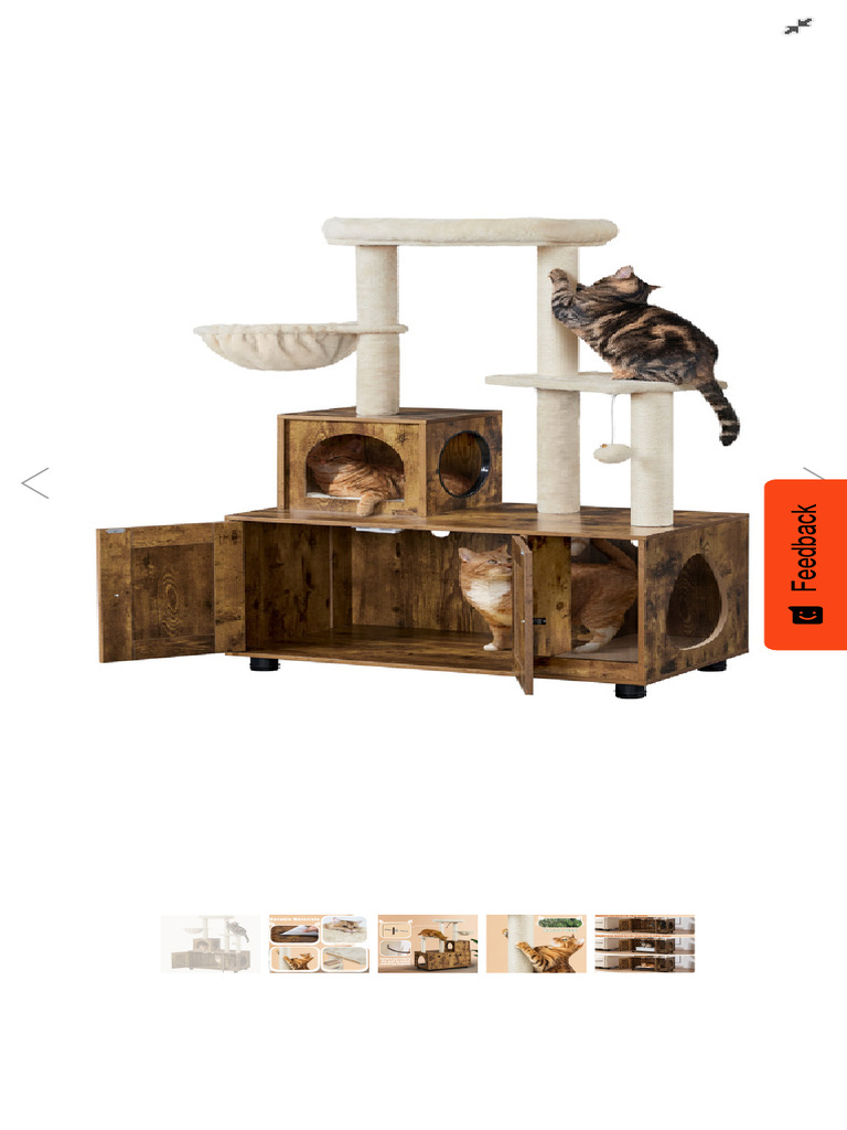 Litter Box Enclosure With Cat Tree Tower | PDF