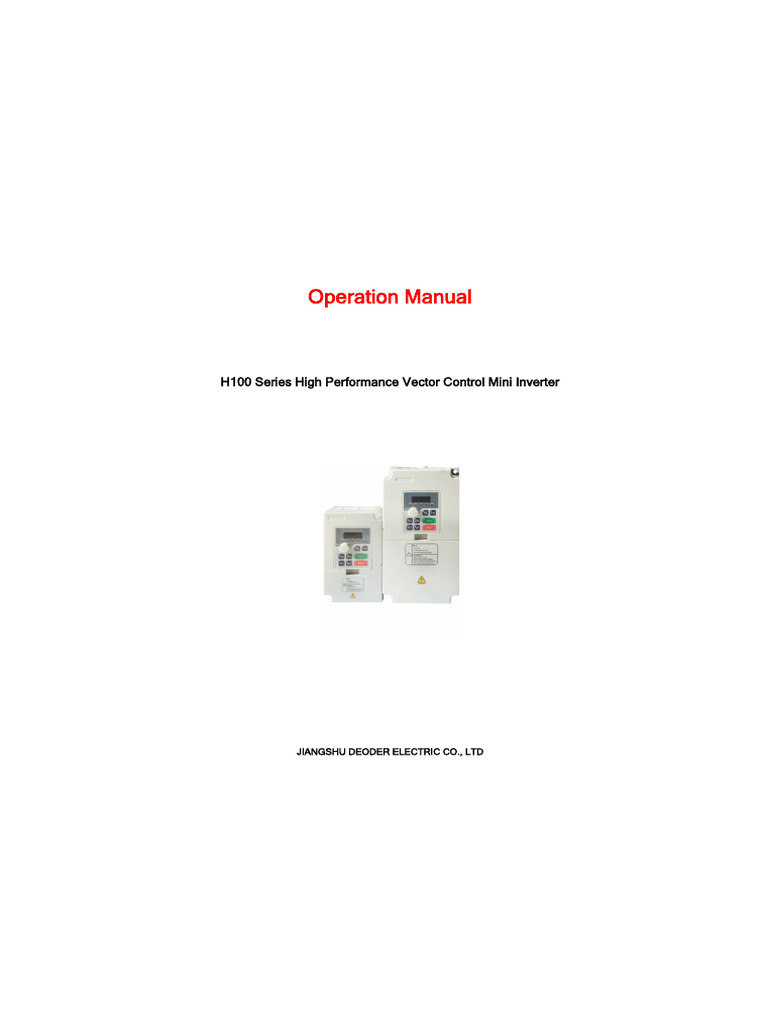 H 100 Series Manual | PDF