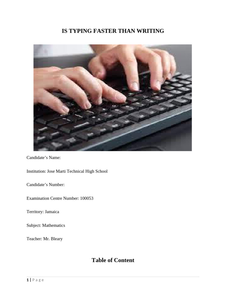 Typing vs. Writing: Efficiency Study | PDF | Paragraph | Experiment