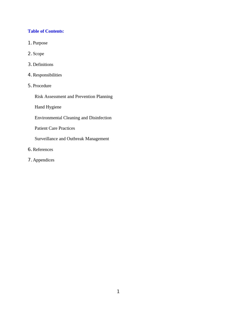 Infection Control SOP for Hospitals | PDF | Health Sciences | Public Health