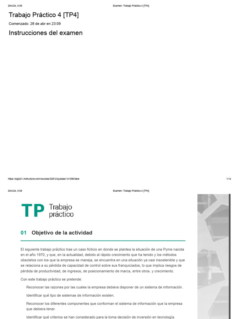 Examen - Trabajo Práctico 4 (TP4) Sistema Informacion 1 | PDF | Business | Software